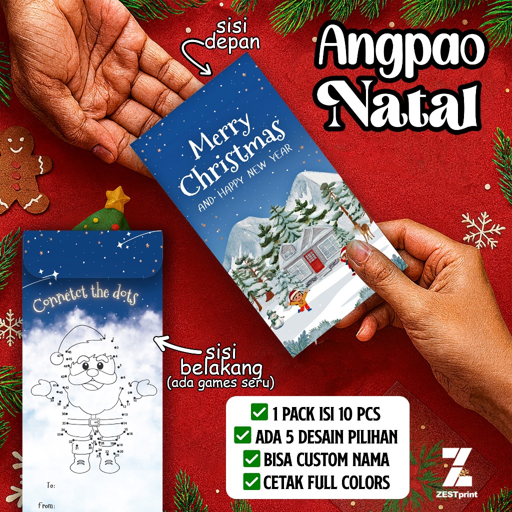 Jual Amplop Natal 2025 | Angpao Natal Lucu & Aesthetic 2025 | Amplop ...
