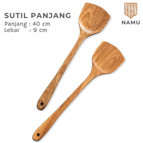 Jual NAMU Sutil Panjang Kayu Jati 40cm Kenanga Spatula Peralatan ...