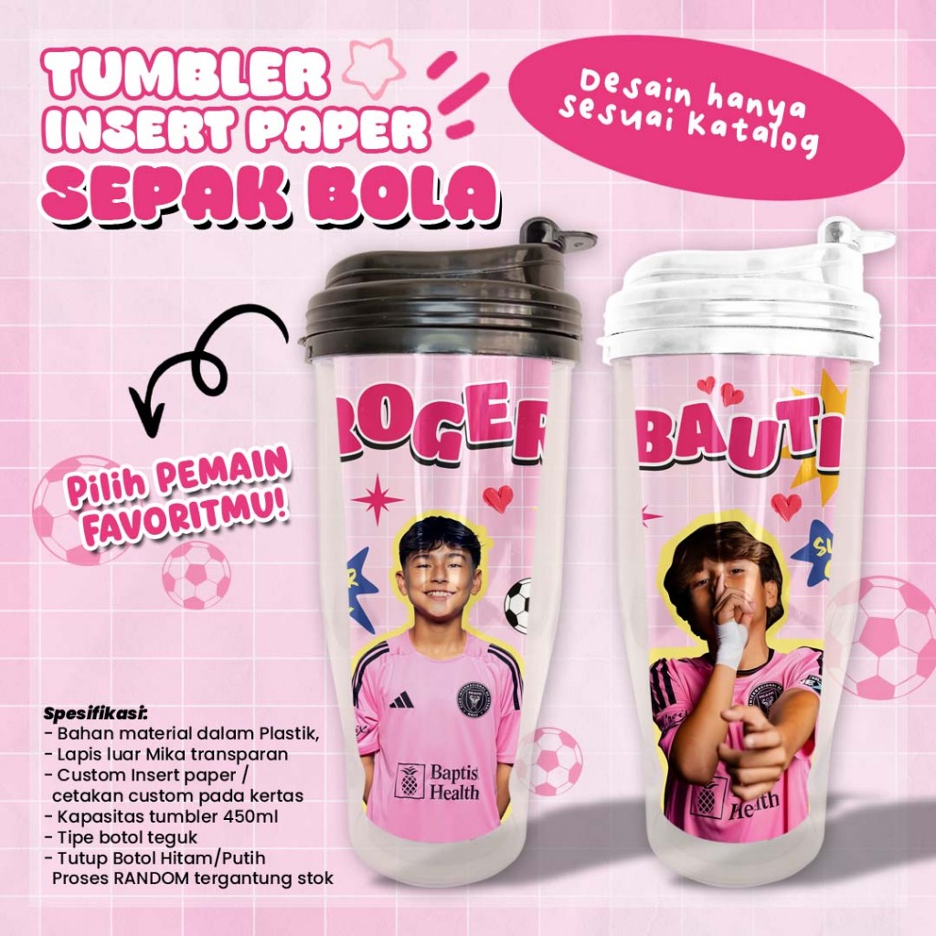 Jual Tumbler insert paper tema Bola inter miami 450ml – Desain inter ...