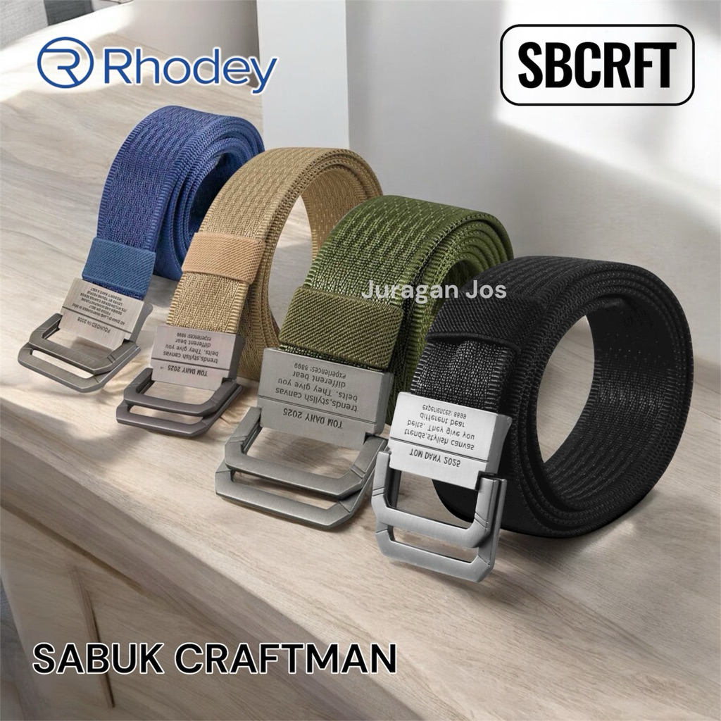 Jual RHODEY Sabuk Craftman Tali Ikat Pinggang Pria Canvas Buckle Belt ...
