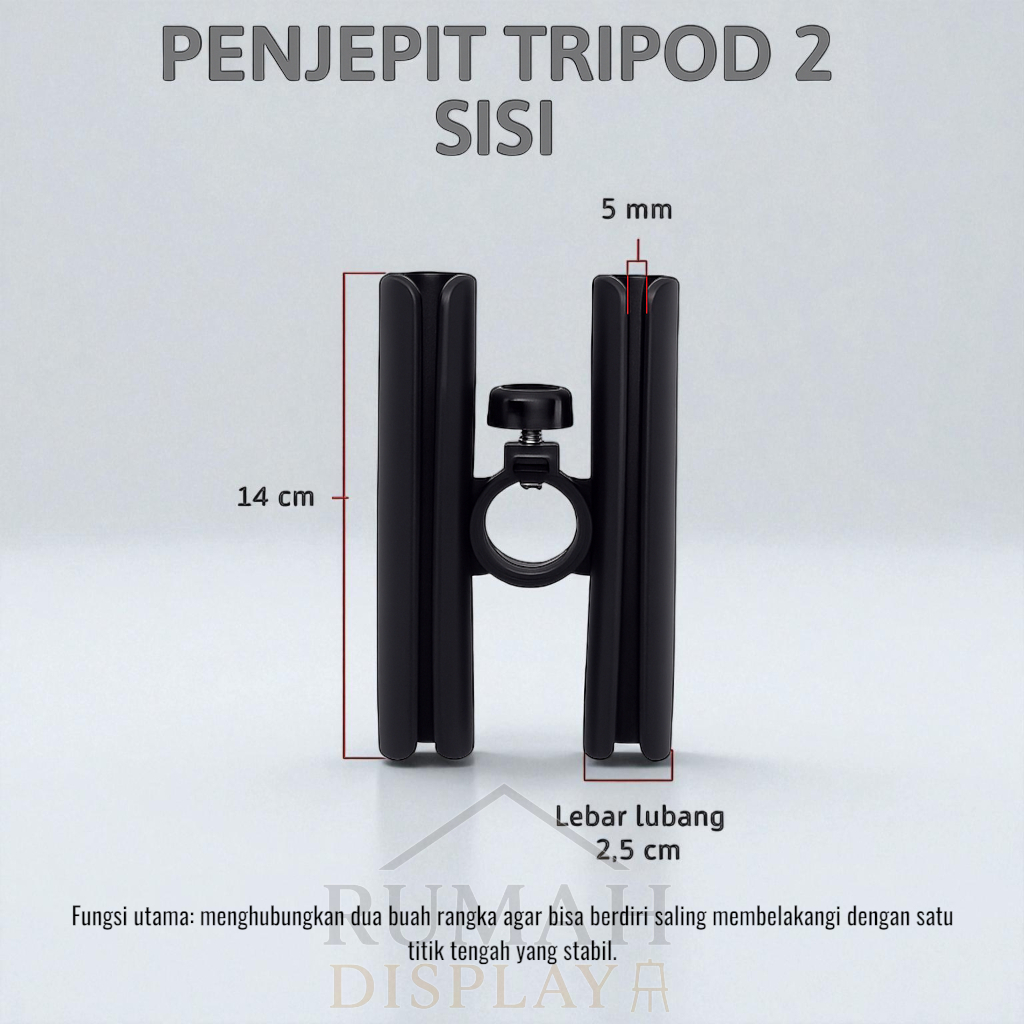 Jual PENJEPIT Tripod Banner 2 Sisi / Konektor tripod bener dua sisi ...