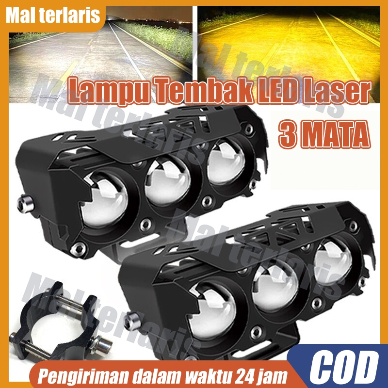 Jual LAMPU LED TEMBAK LASER SQL 3 MATA /Lampu Spot Tiga Mata Motor /Hi ...