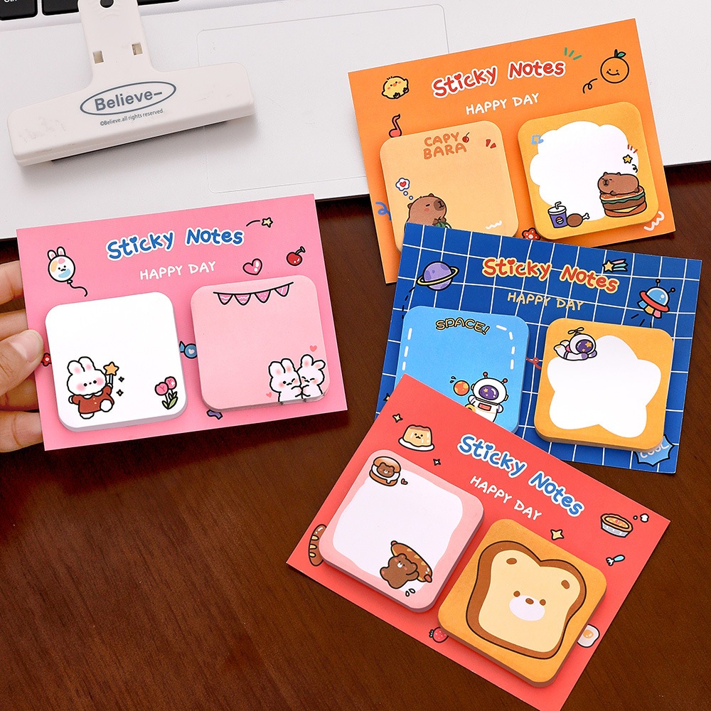 Jual Sticky Notes Mini Motif Capybara Beruang Astronot Kelinci Memo ...