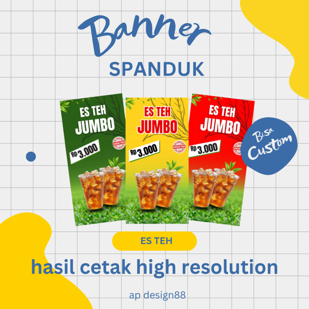 Jual BANNER SPANDUK BENER BALIHO MMT ES TEH UKURAN 50CM X 100CM ...