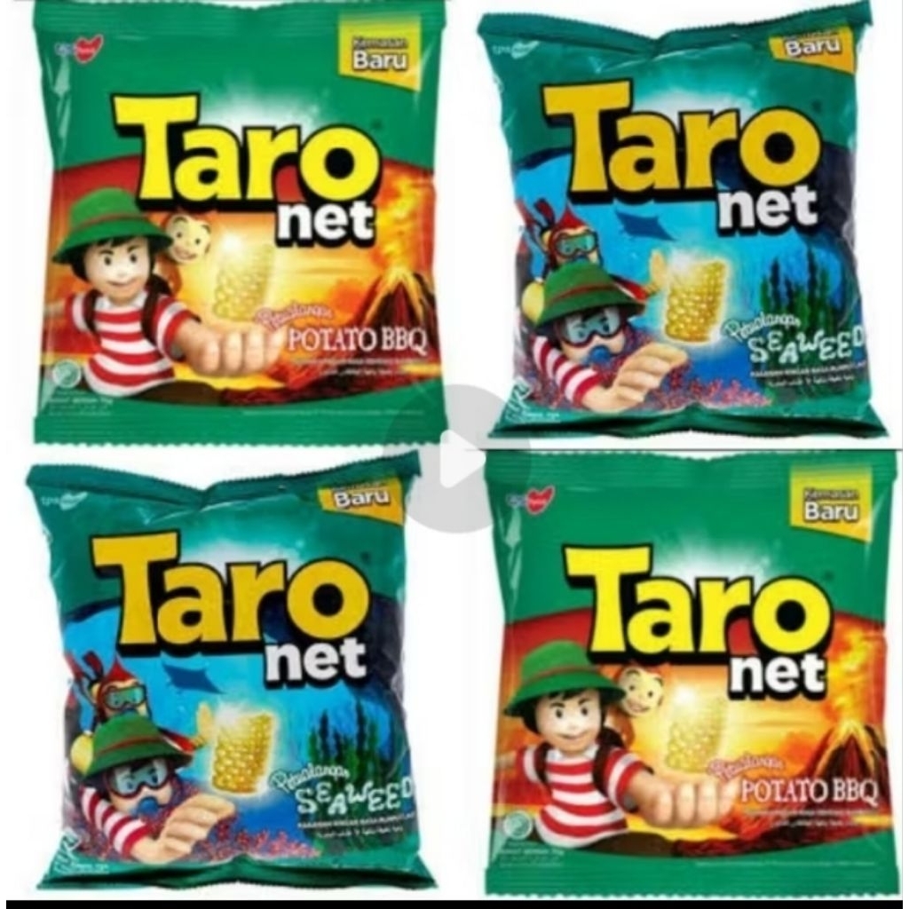 Jual TARO NET 62GR POTATO BARBEQEU/SEAWEED 1CRTN ISI 30 PCS | Shopee ...