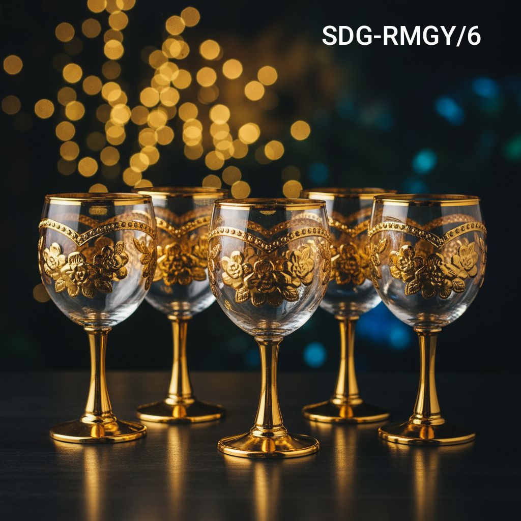 Jual Gelas Sultan set SDG-RMGY/6 ( 1 set 6 Pcs ) / Gelas set mewah ...