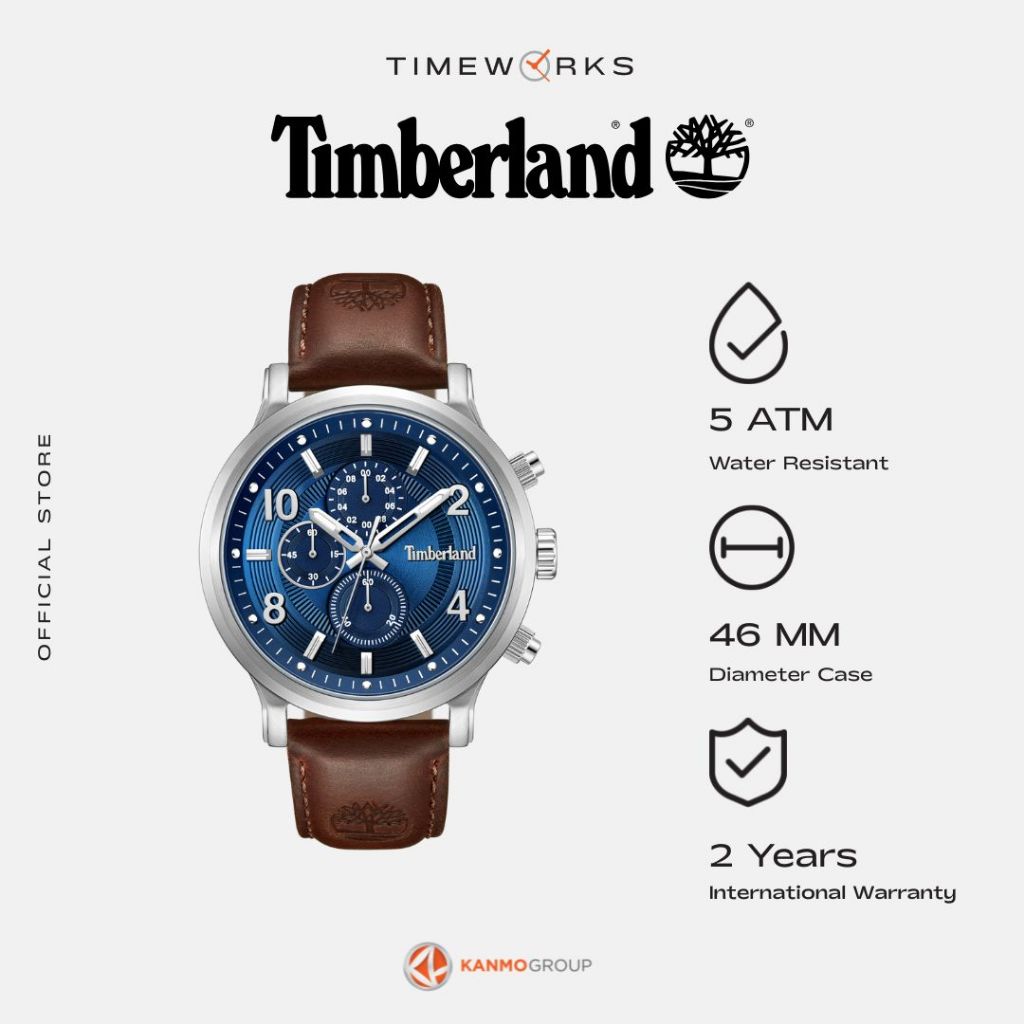 Jual Timberland Driscoll Multifunction Dark Brown Leather Strap - Jam ...