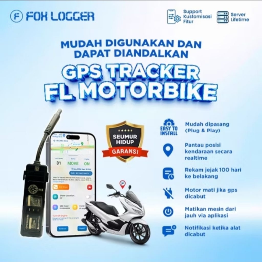 Jual Fox Logger GPS Tracker Tipe FL Motorbike Pelacak Anti Maling ...