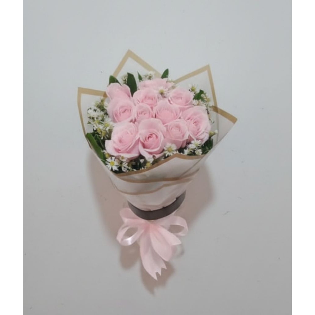 Jual buket bunga mawar pinkmuda fresh hadiah ulang tahun | Shopee Indonesia