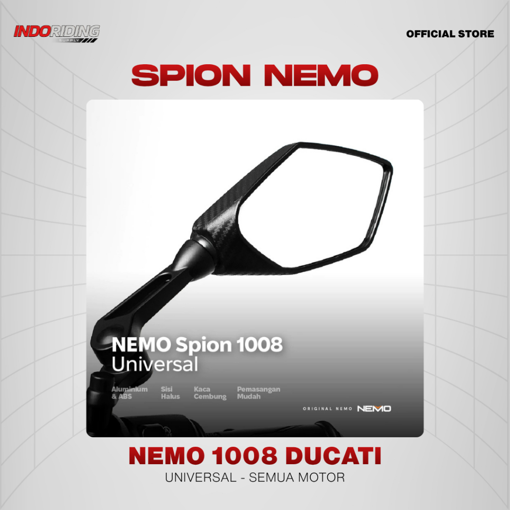 Jual Spion Nemo 1008 Model Ducati untuk NMAX, PCX, Vario, Universal ...