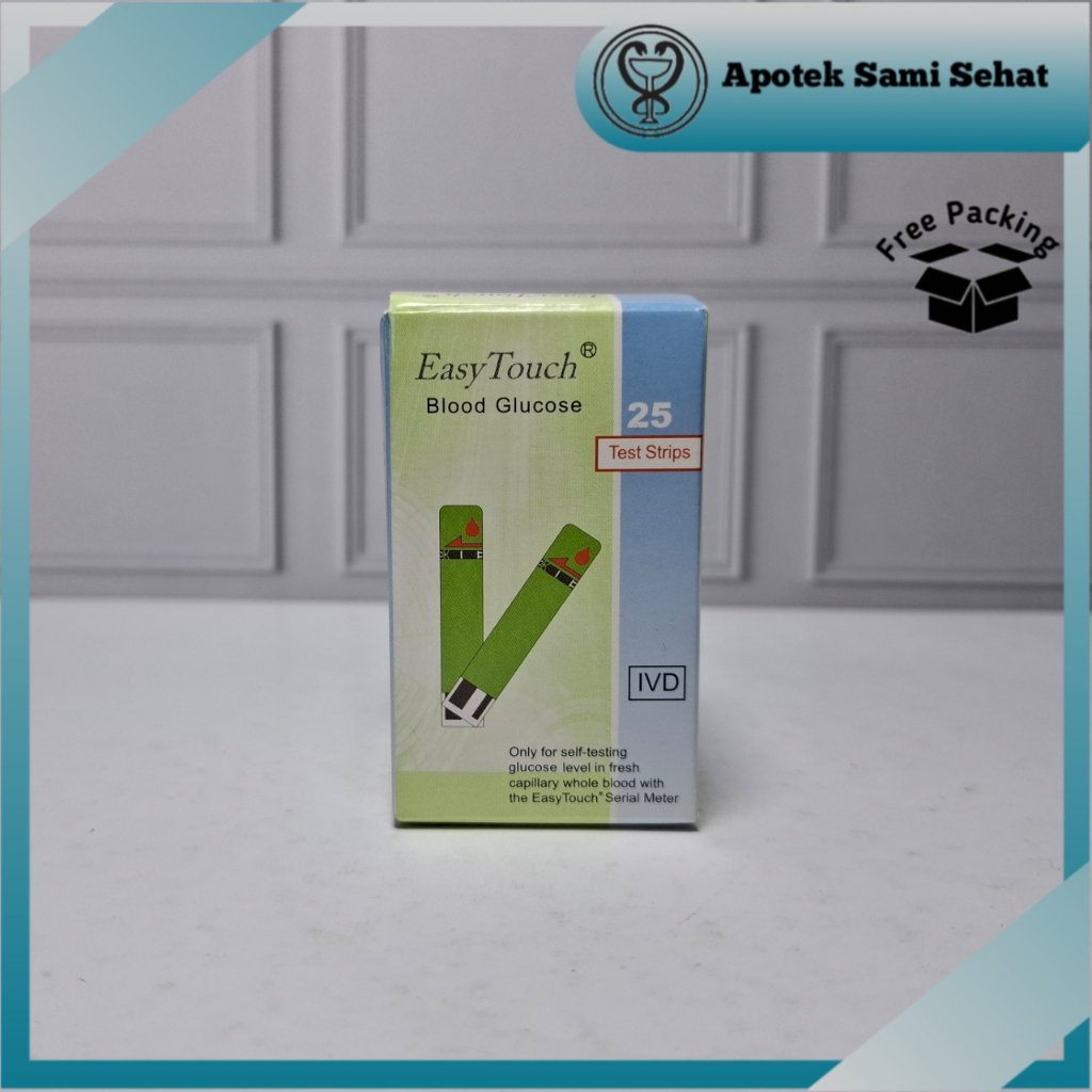 Jual 1 Botol EASY TOUCH BLOOD GLUCOSE TEST STRIPS BOX 25 PCS (gula ...