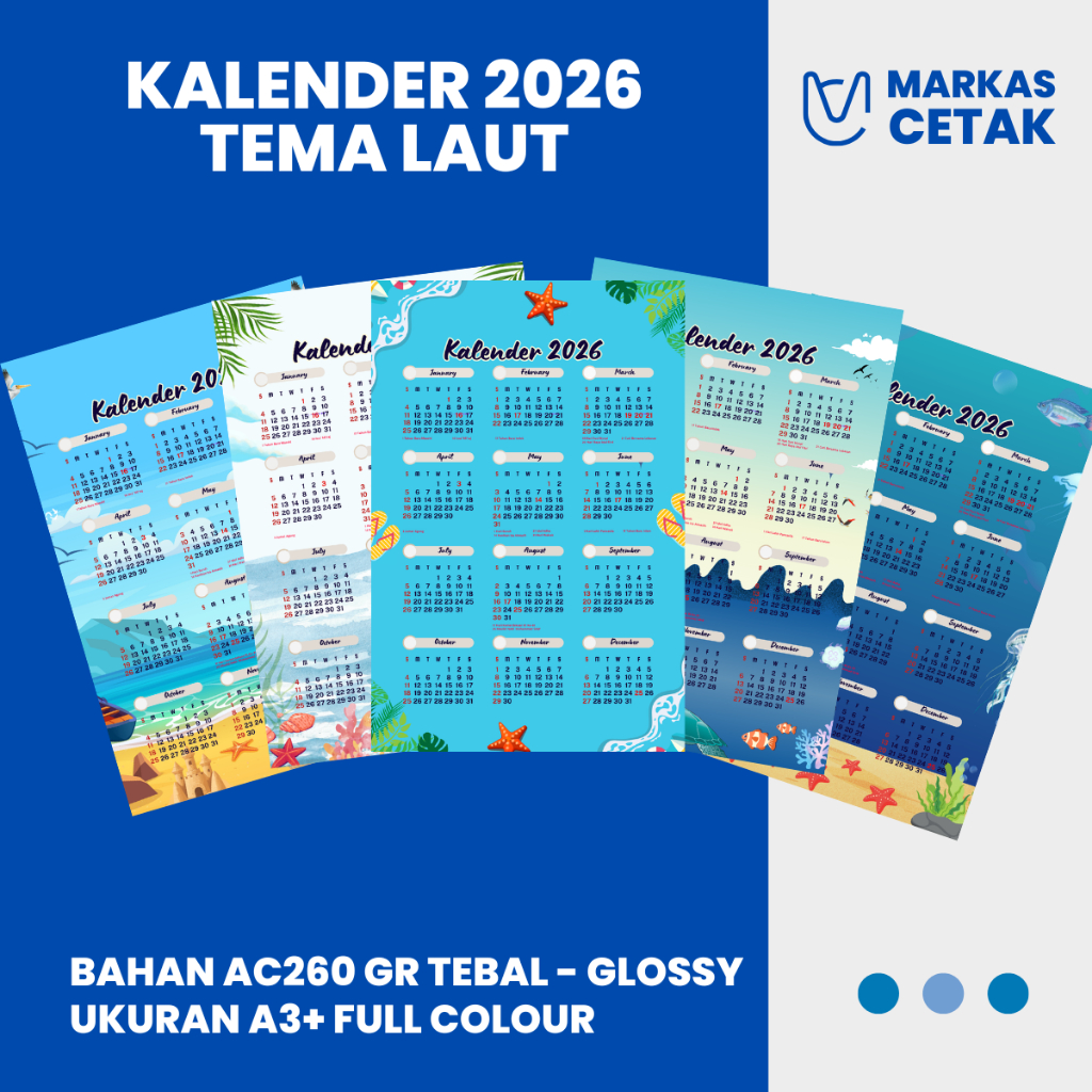 Jual Kalender Poster LAUT - Kalender dinding TEMA LAUT 2026 | Shopee ...