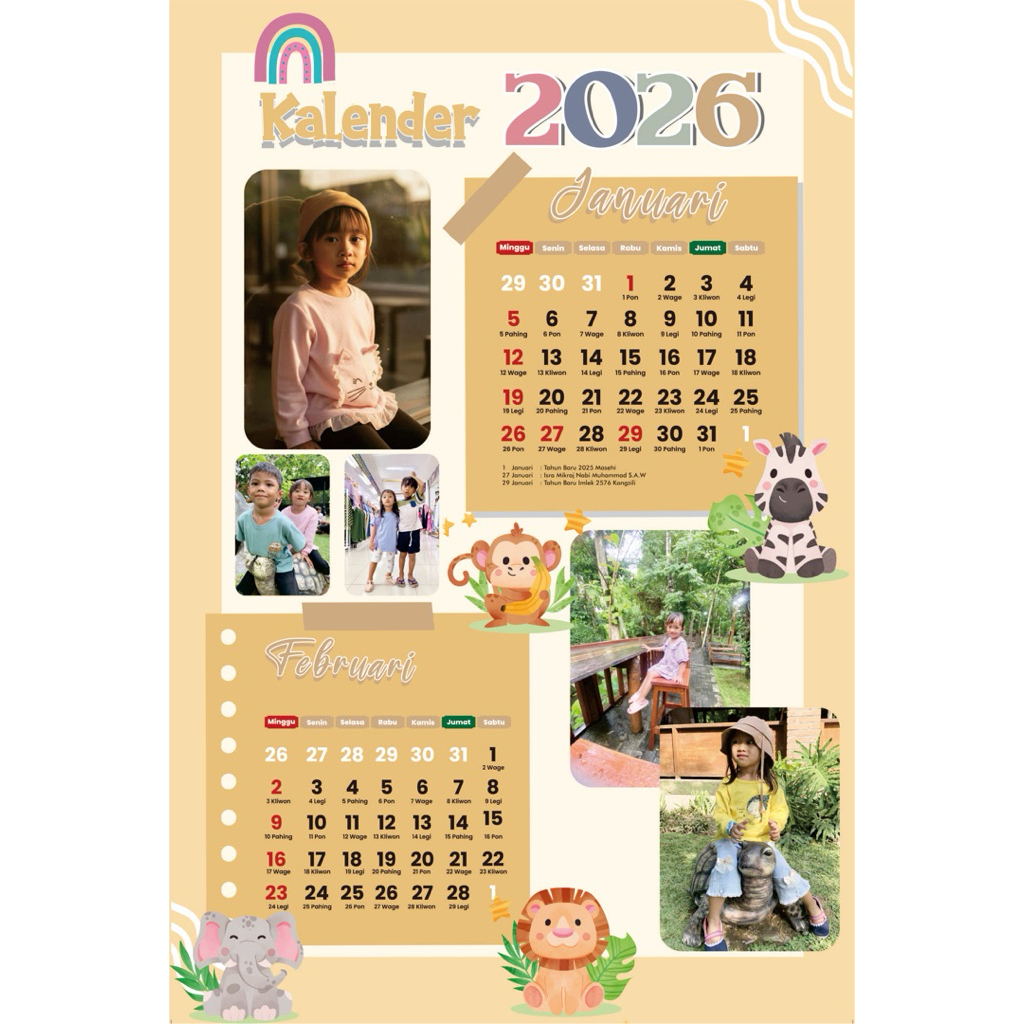 Jual KALENDER DINDING 2026 LUCU CUSTOM FOTO KEKINIAN DESAIN ESTETIK | Shopee Indonesia