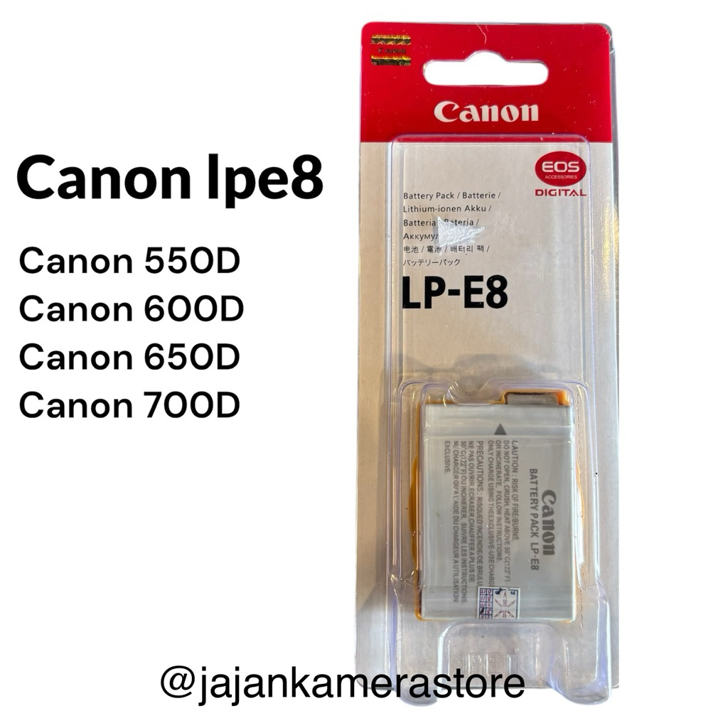 Jual BATERAI CANON LP-E8 LPE8 FOR CANON 550D 600D 650D 700D | Shopee ...