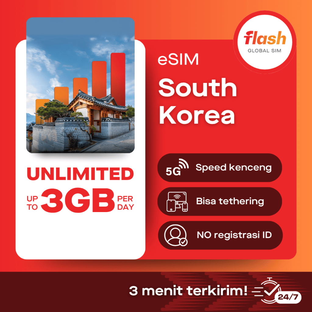Jual Flash Global eSIM South Korea Unlimited Data (eSim Korea, Seoul ...