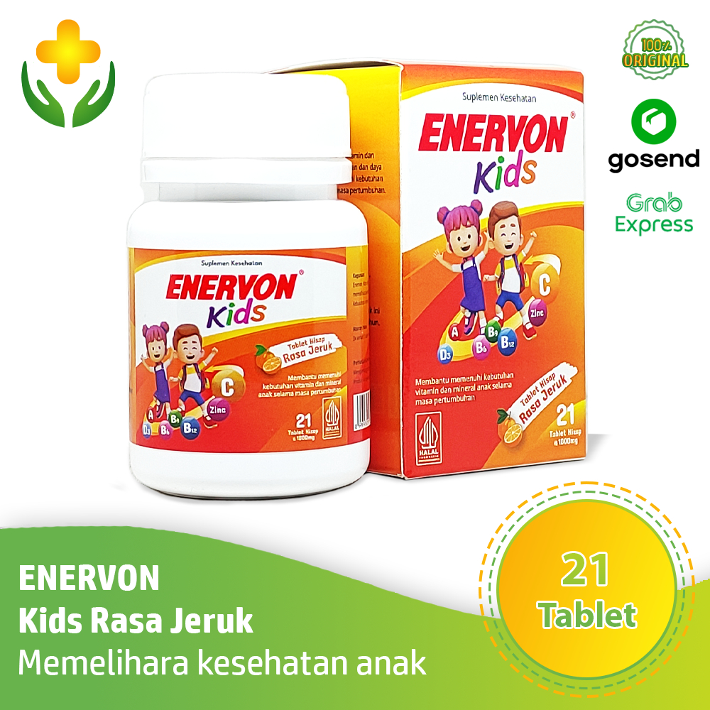 Jual Enervon Kids Rasa Jeruk 1 Botol isi 21 Tablet Hisap - Vitamin Daya ...