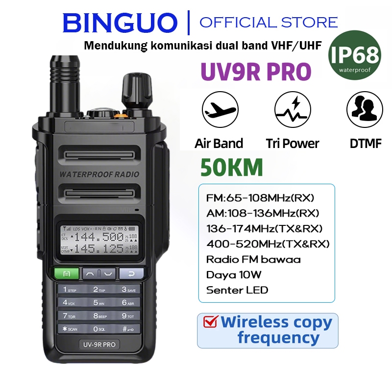 Jual HT UV9R PRO Walkie Talkie 10W Koneksi Multi-Perangkat Dual Band ...