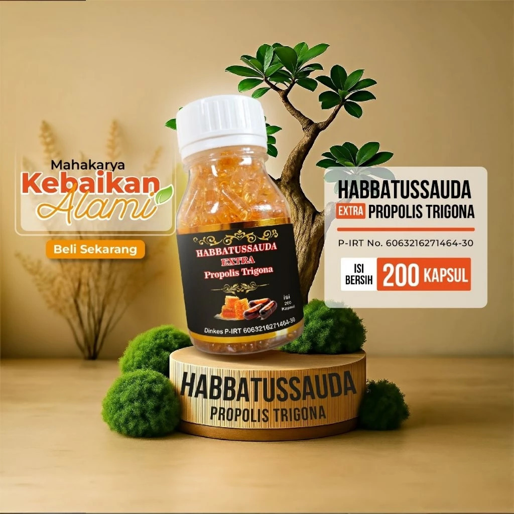 Jual Habbatussauda Extra Propolis Trigona 3in1 200 kapsul | Shopee ...