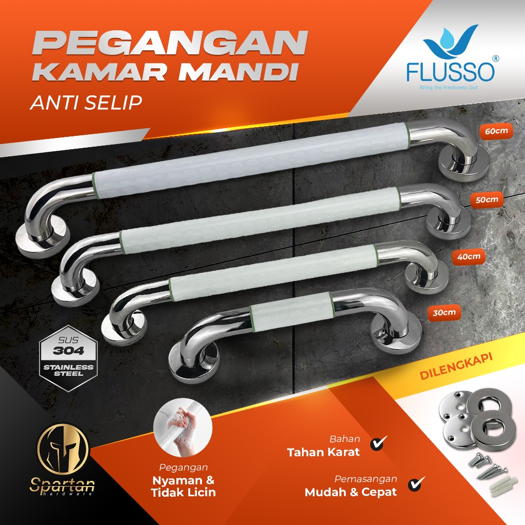 Jual Flusso Handle Kamar Mandi Pegangan Bathtub Gagang Grab Bar Kloset ...