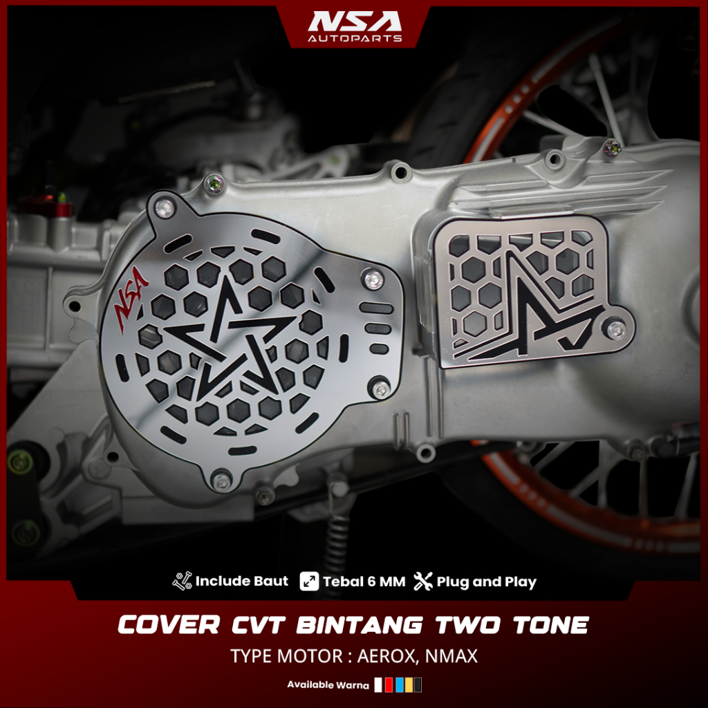 Jual COVER CVT BINTANG TWO TONE SERIES YAMAHA SERIES NMAX & AEROX TUTUP ...