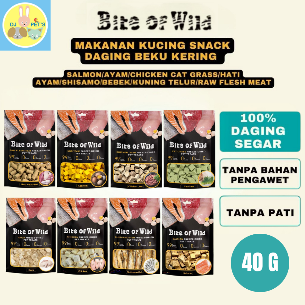 Jual Bite of Wild Freeze Dried Ikan Shisamo Salmon Chicken Duck Cube ...