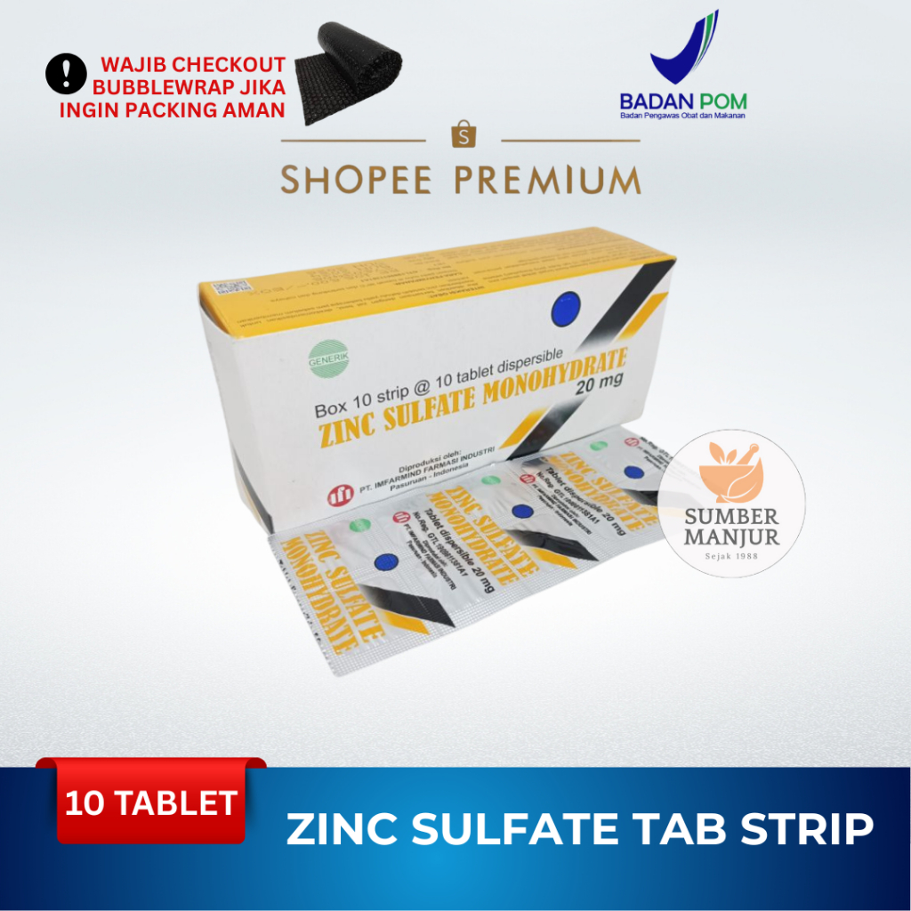 Jual ZINC SULFATE IFI TAB STRIP ISI 10 TABLET | Shopee Indonesia