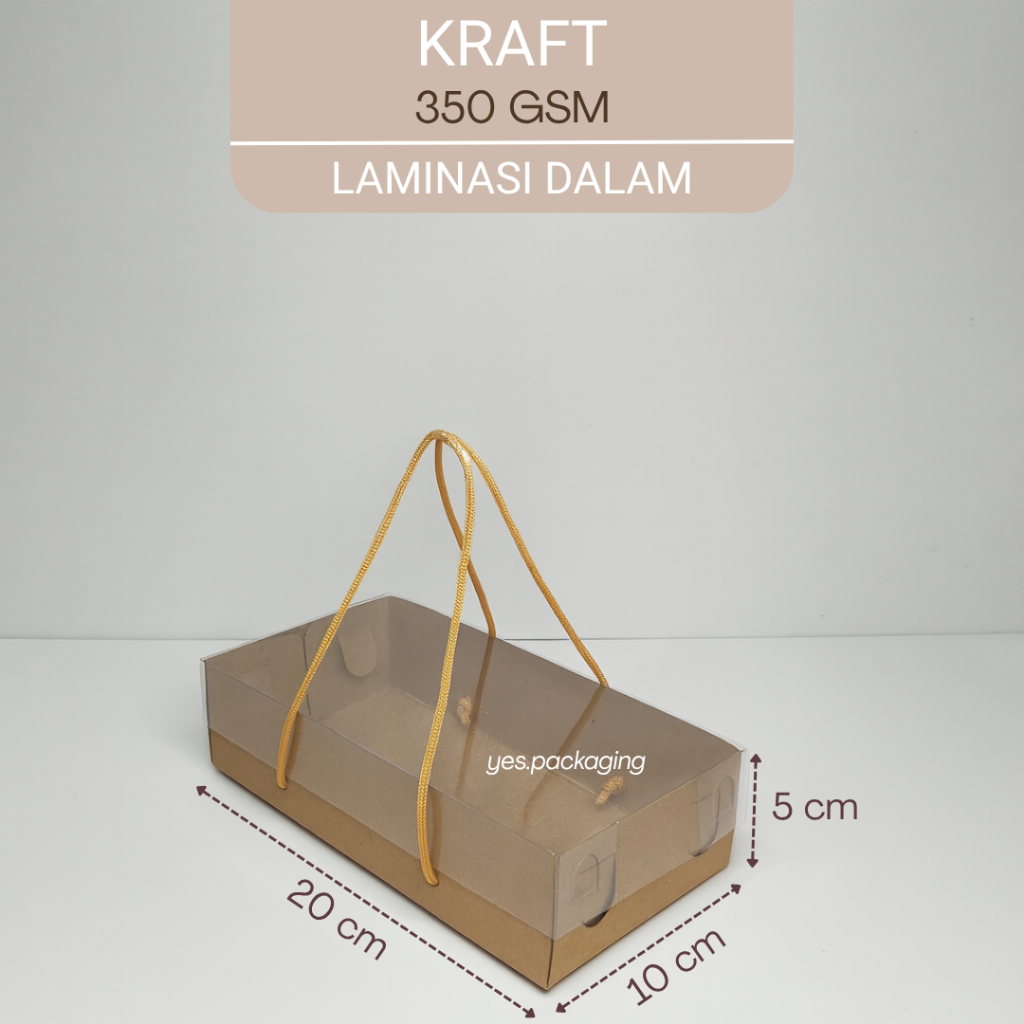 Jual [20x10x5cm] KRAFT MIKA TALI Box Dos Dus Kotak Kemasan Brownies ...
