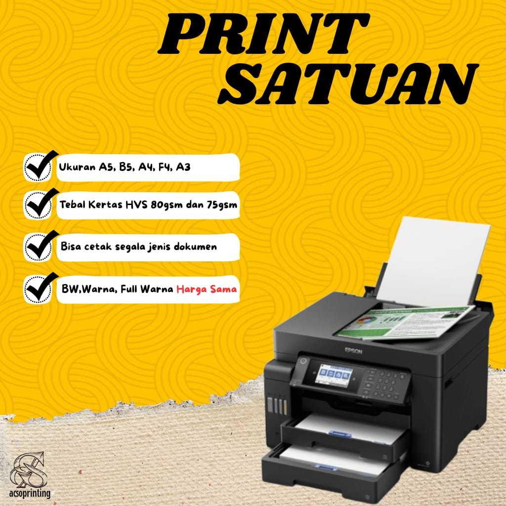 Jual PRINT / CETAK SATUAN CEPAT A5 B5 A4 F4 A3 75/80 GSM, CETAK BUKU ...