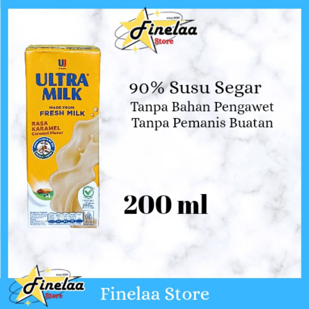 Jual Susu UHT Ultra Milk Karamel 200ml 90% Susu Sapi Segar Tanpa Bahan ...