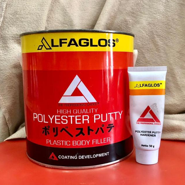 Jual ALFAGLOS-DEMPUL POLYESTER PUTTY Dempul Kayu Besi 4Kg | Shopee ...