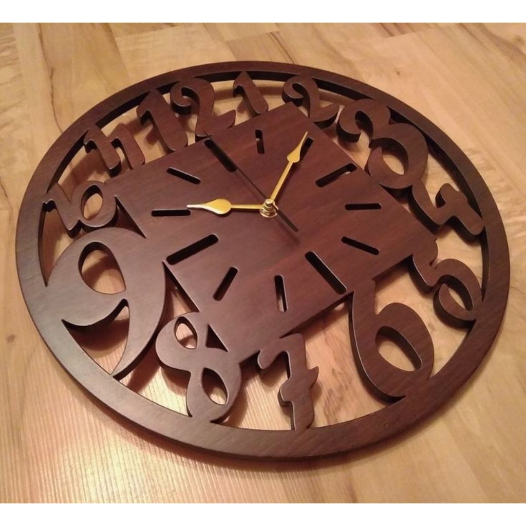 Jual jam dinding kayu custom ukuran diameter 50 cm | Shopee Indonesia