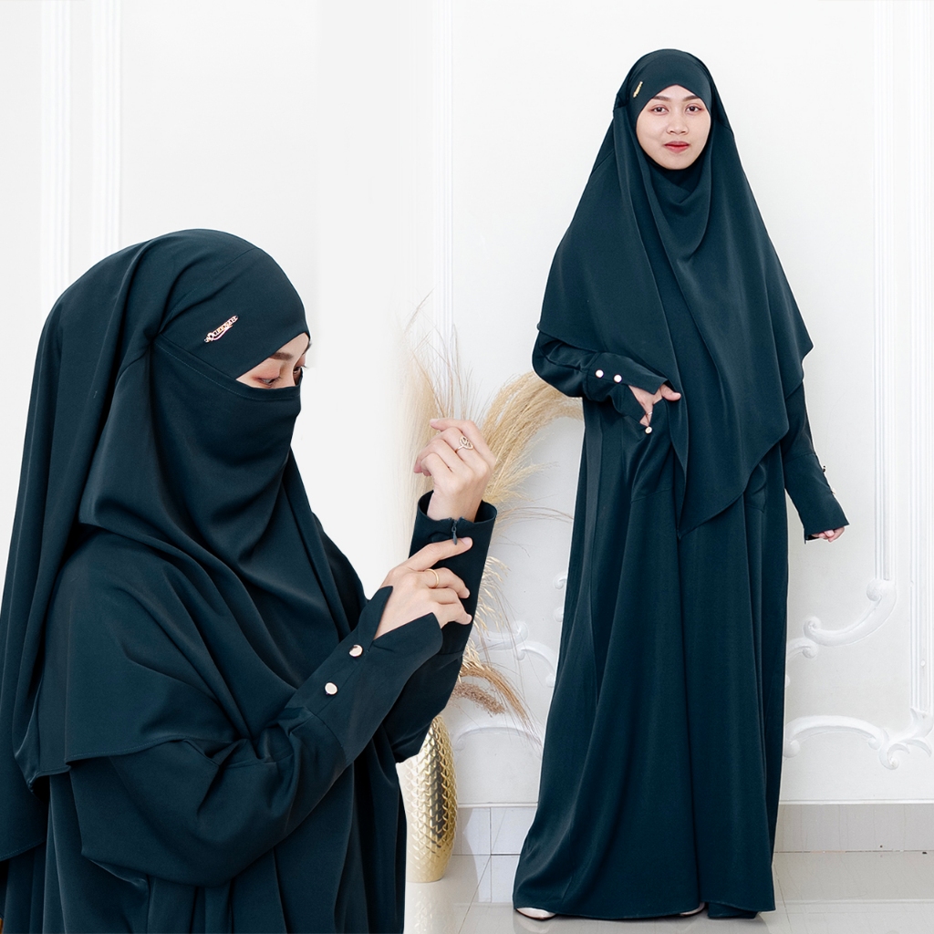 Jual Aqueenah - Abaya Set Hijab Hawa Anti UV Umroh dan Haji - Gamis ...