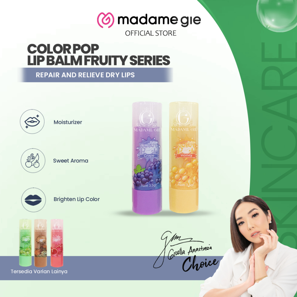 Jual Madame Gie Color Pop Lip Balm Fruity Series | Shopee Indonesia