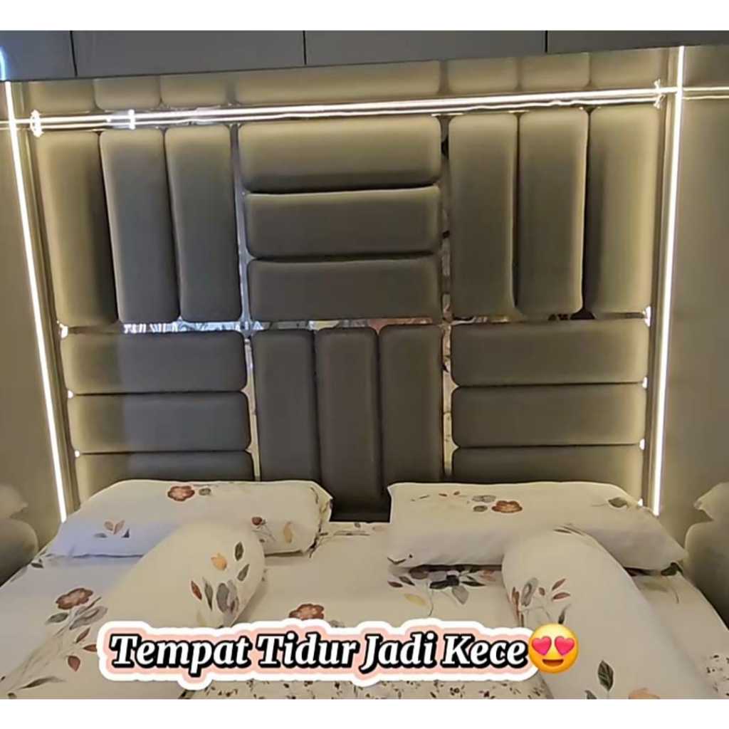 Jual HEADBOARD Bludru |Capsule | Headboard Bed Sandaran Foam Wallpanel ...