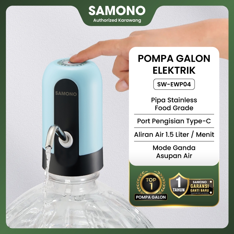 Jual SAMONO Pompa Galon Elektrik Silent Stainless Steel Re-Chargeable ...
