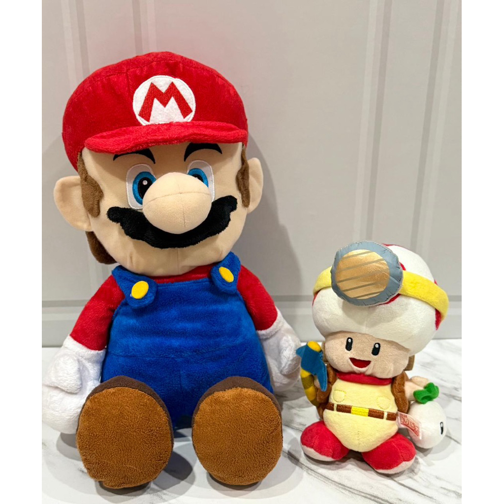 Jual Boneka Plushie Mario Bros Super Mario Taito & Captain Toad Kostum ...