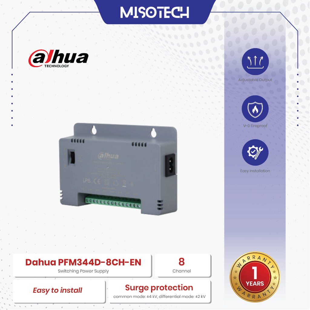 Jual Dahua DH-PFM344D-8CH-EN 8 Channel Power Supply PSU CCTV Adaptor ...