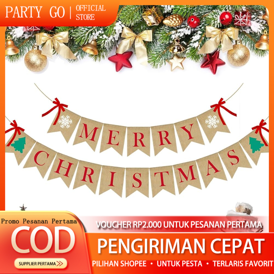 Jual Banner Merry Christmas Aneka Bentuk Dan Motif Hiasan Natal ...