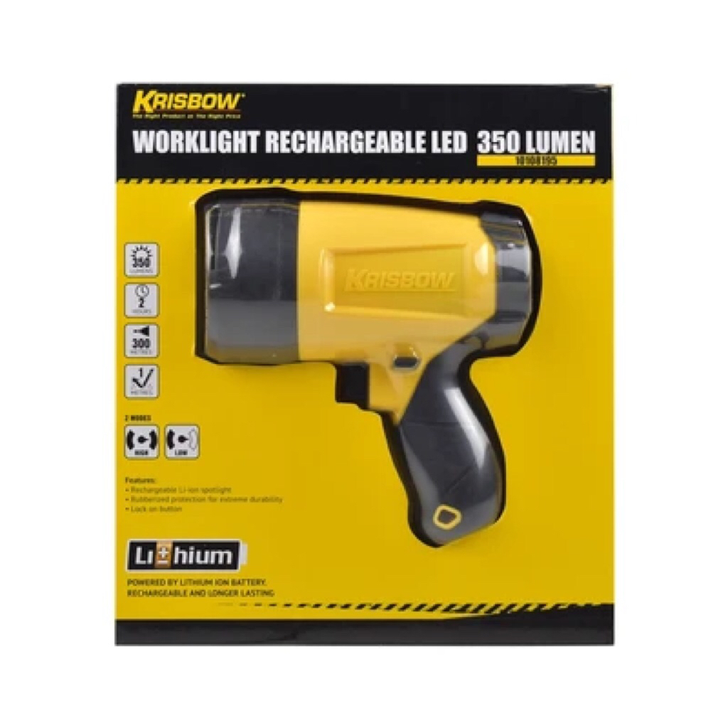 Jual KRISBOW LAMPU KERJA RECHARGEABLE LED 350 LUMENS/AZKO KRISBOW LED ...