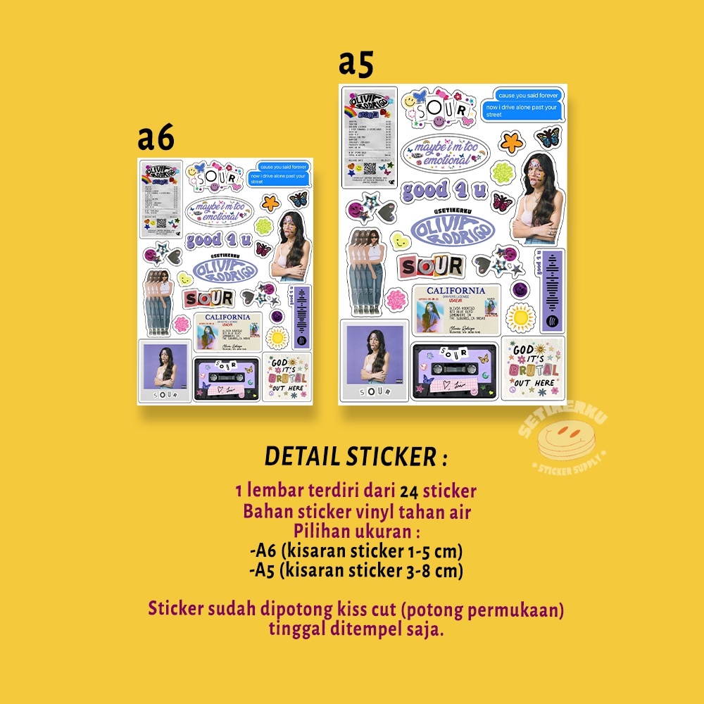 Jual OLIVIA RODRIGO Sticker Pack 24pcs | stiker olivia rodrigo vinyl ...