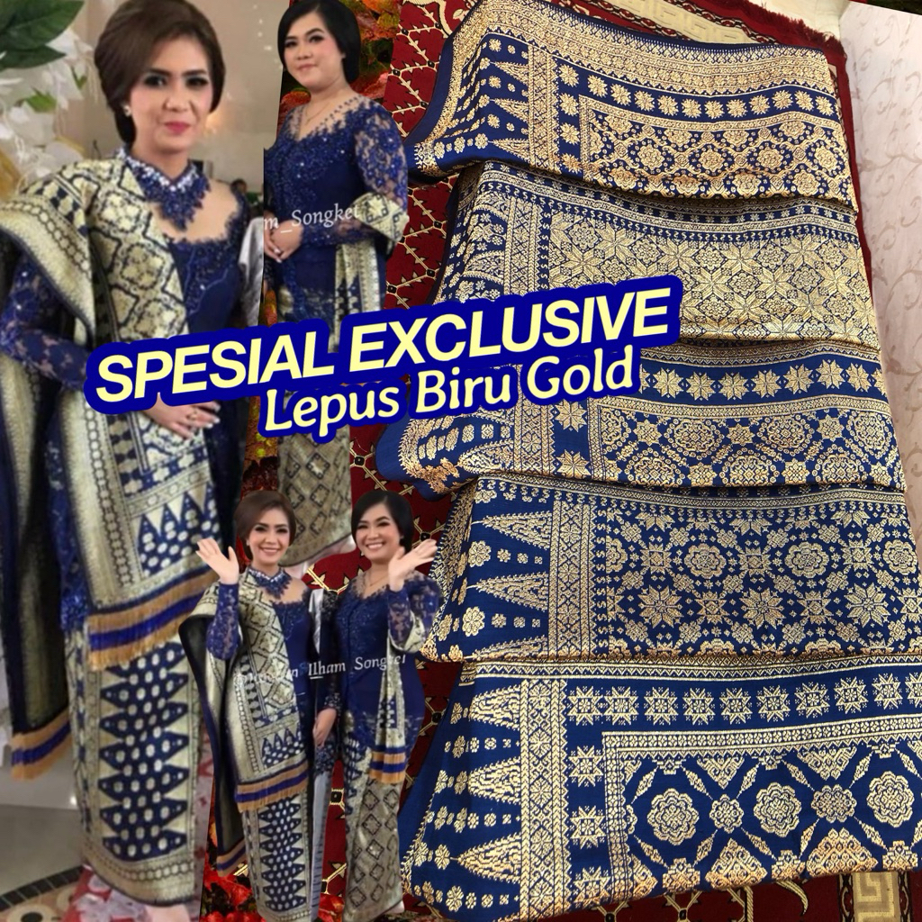 Jual Spesial Exclusive Songket Lepus Biru / Songket Tenun Palembang ...