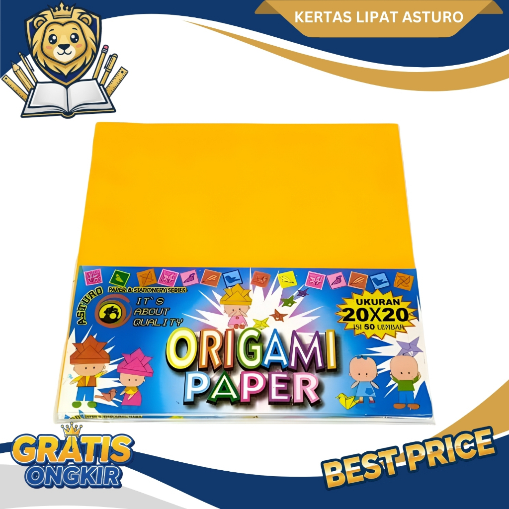 Jual Asturo Kertas Lipat Origami Paper Ukuran 20 x 20 cm 1 Pak Isi 50 ...