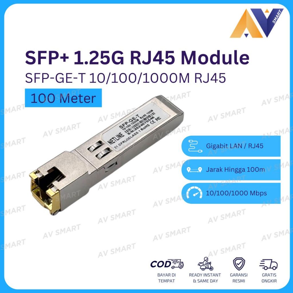 Jual SFP Ethernet RJ45 Port Module Compatible 10/100/1000 Mbps 100M ...