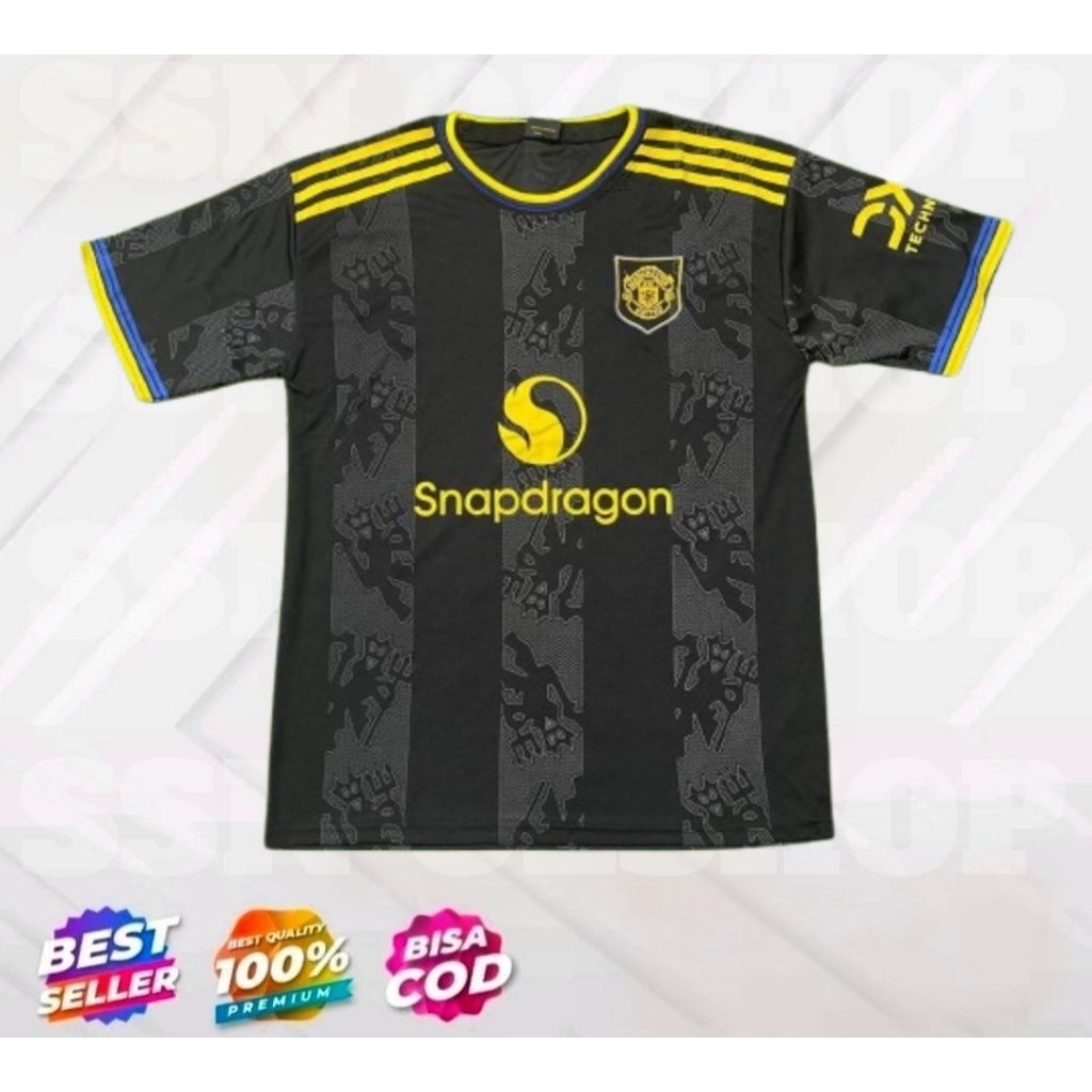 Jual jersey MU manchester united terbaru hitam away 2025 baju bola ...