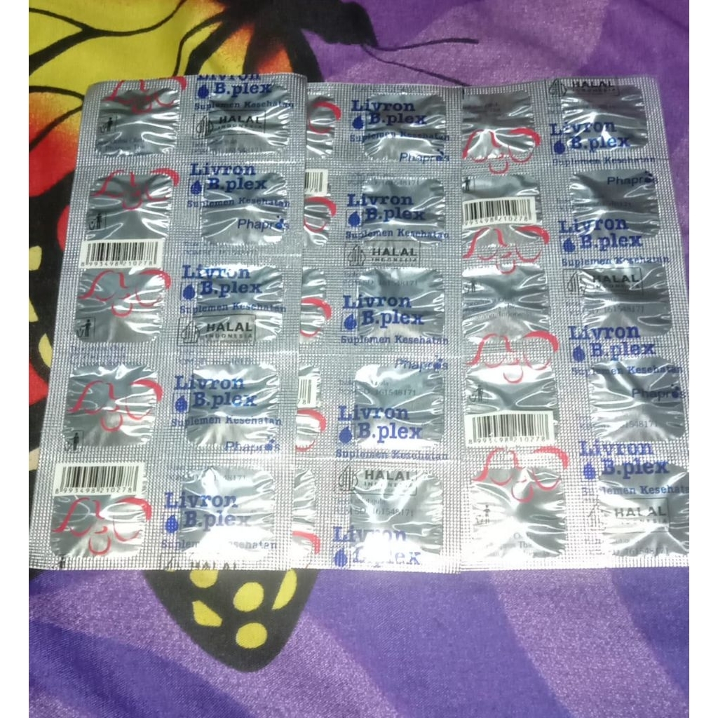 Jual Livron b plex vitamin pegal,sendi otot dll 3 lembar 30tablet ...