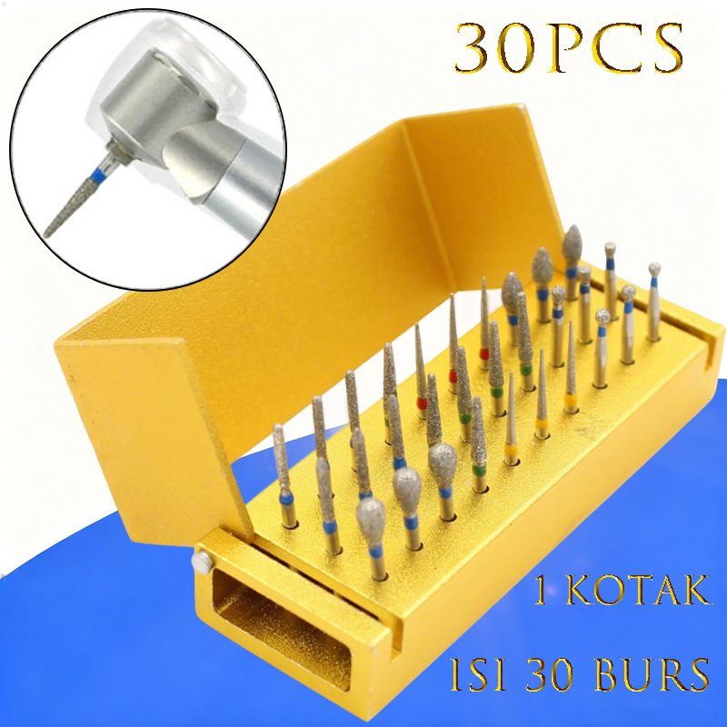 Jual Dental Bur Diamond High Speed isi 30 Burs Tempat Kotak Logam Bur ...