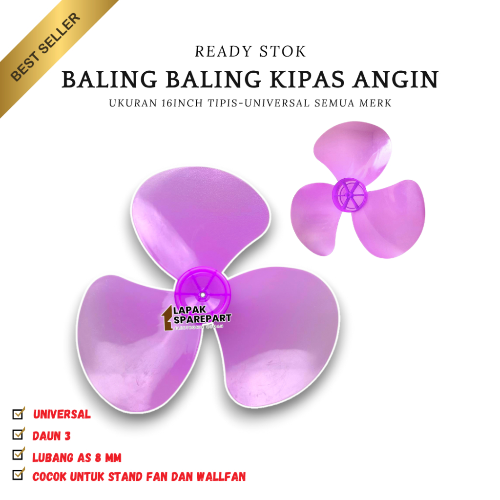 Jual Baling-Baling Untuk Kipas Angin Ukuran 16 Inch TIPIS | Shopee ...