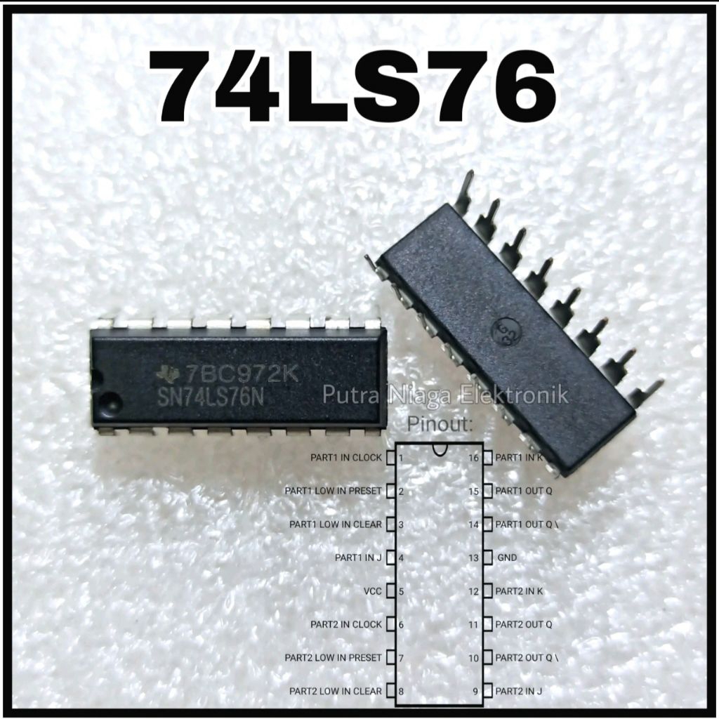 Jual ic 74LS76 Dip 16p 7476 TTL HD74LS76AP SN74LS76N | Shopee Indonesia