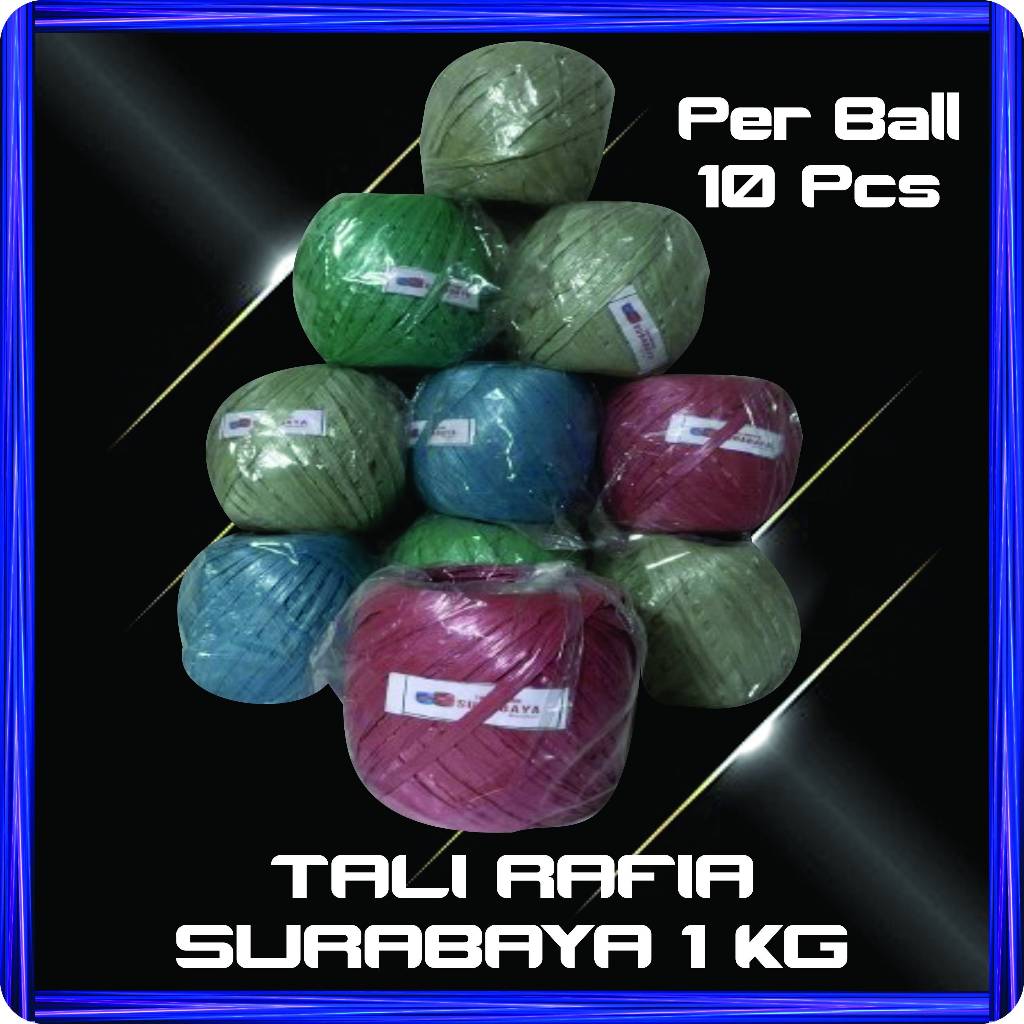 Jual Tali Rafia Tebal Surabaya 1 Kg / Rumput Jepang Roll Satu Kilo ...