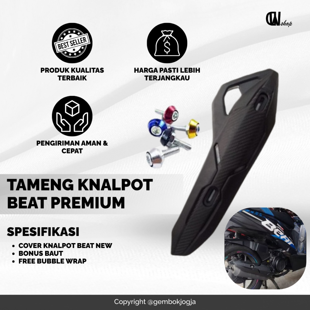 Jual Cover Knalpot Airblade Model New Doff + Baut Beat New All Series ...